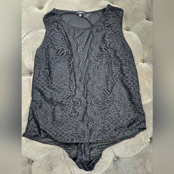 Ambiance | Tops | Sheer Lace Front Body Suit | Poshmark